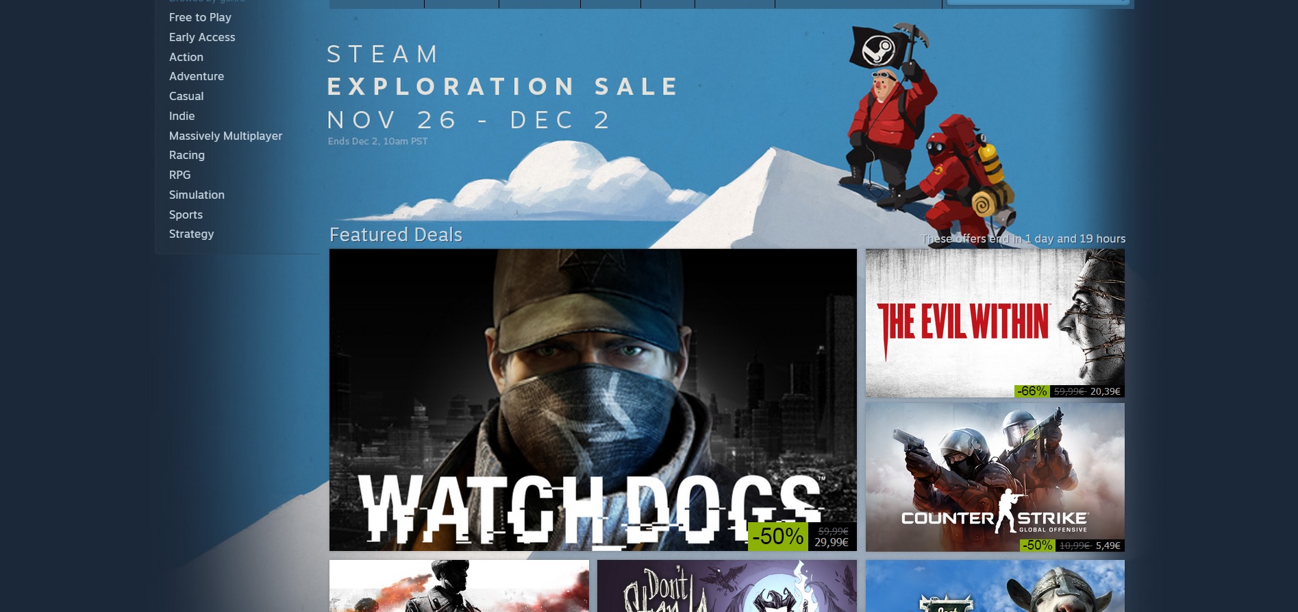 The Steam Exploration Sale Is A Go, Will Last Until December 2nd, More ...