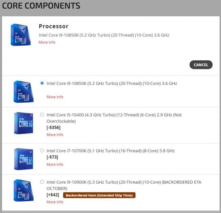 Intel’s new Core i9-10850K 10 Core Desktop CPU has been listed online ...