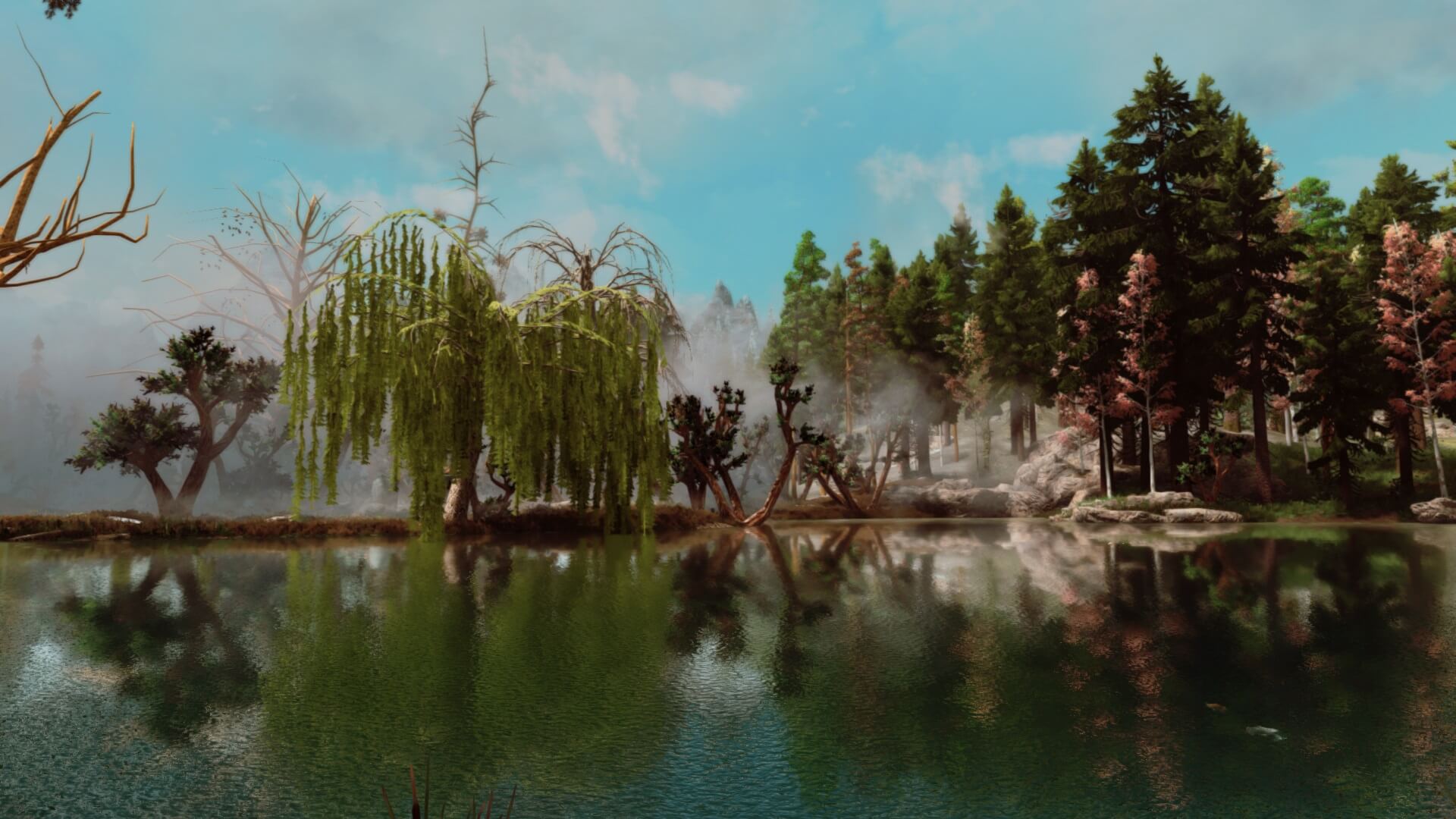 This mod for The Elder Scrolls V: Skyrim adds over 6000 new trees